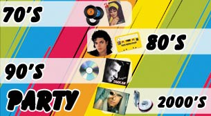 70's, 80's, 90's, 2000's Party tickets.